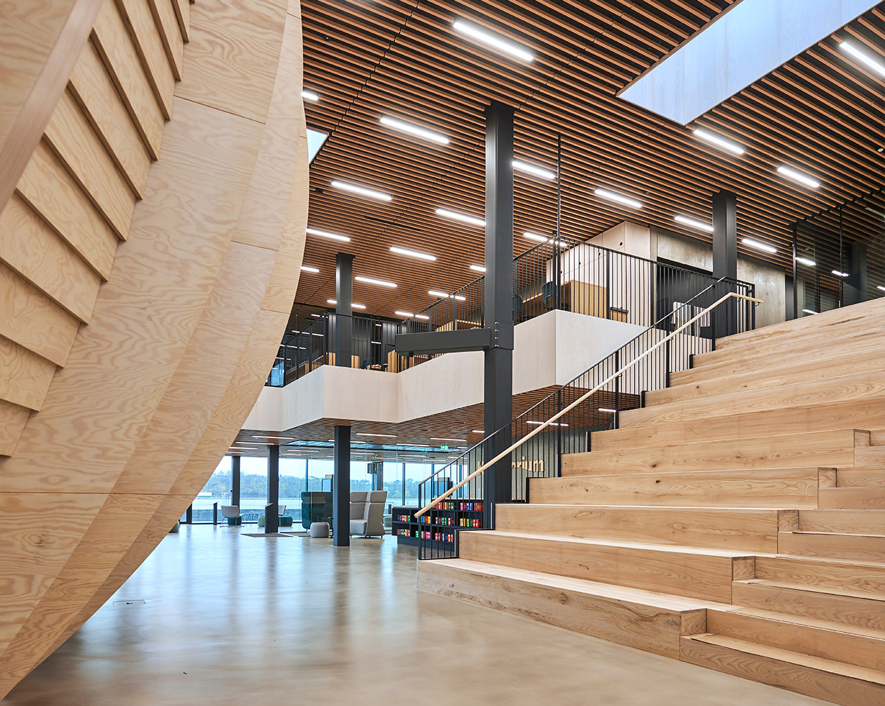 Slatted Timber Ceiling in Oregon Pine Veneer | Gustafs Scandinavia