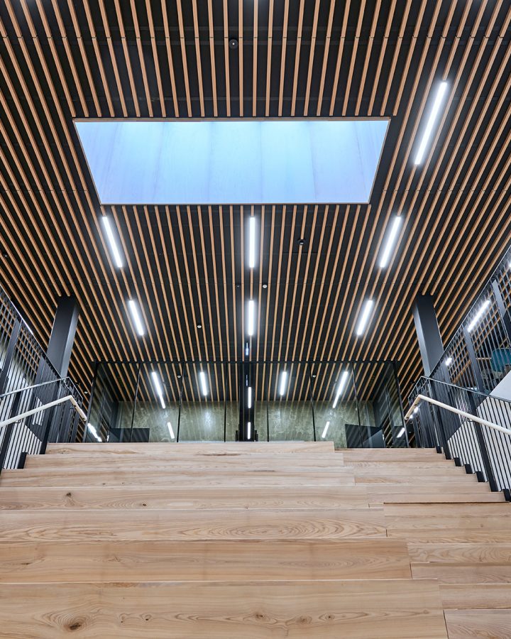Slatted Timber Ceiling in Oregon Pine Veneer | Gustafs Scandinavia