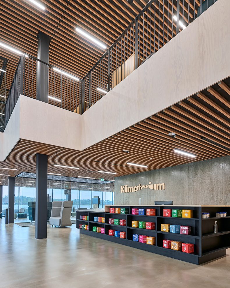 Slatted Timber Ceiling in Oregon Pine Veneer | Gustafs Scandinavia