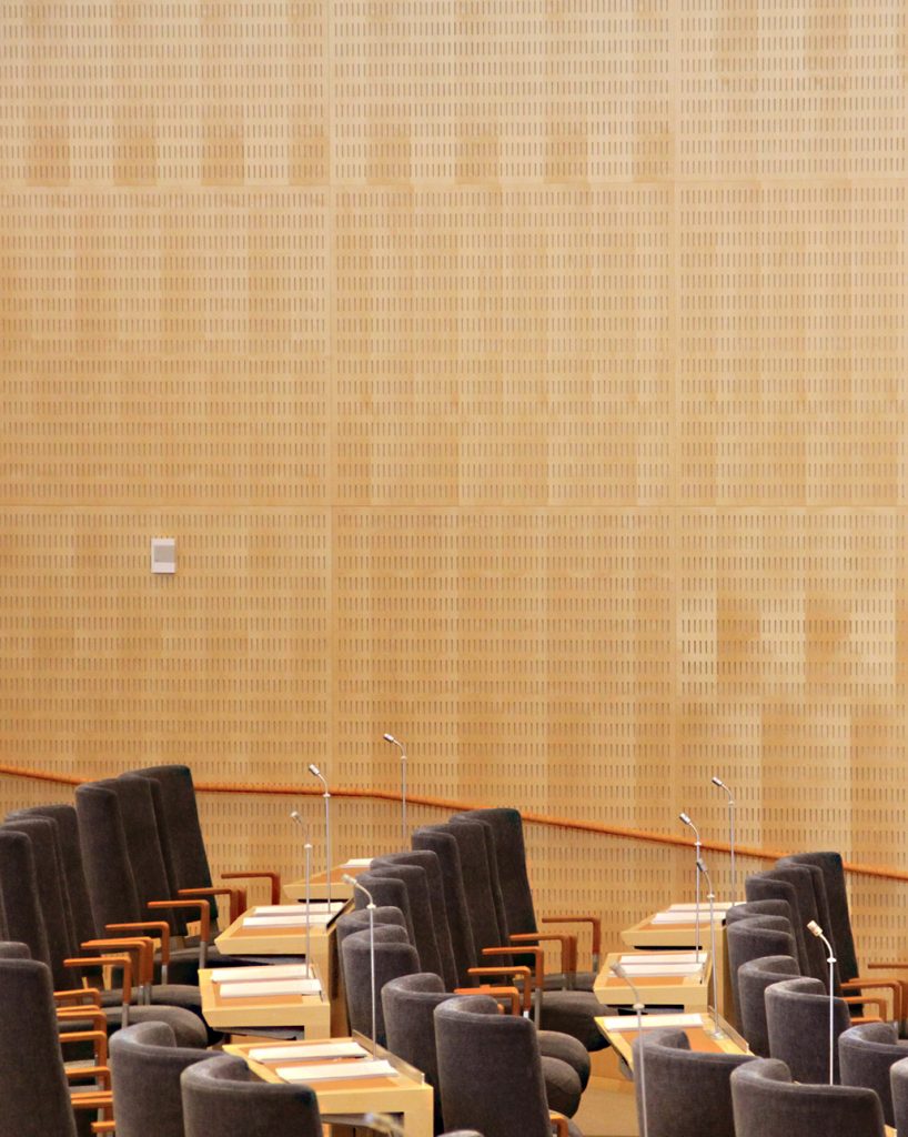 Birch Wood Panels Lights Up the Parliament | Gustafs Scandinavia