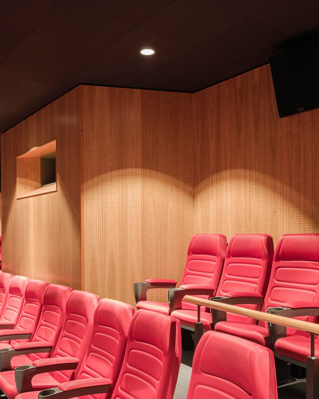 Cinema Interior with Cherry Panels | Gustafs Scandinavia