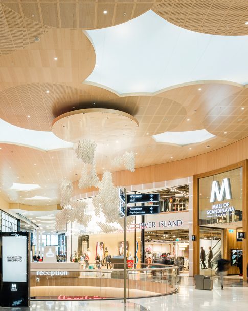 Perforated Ceiling Panels in Shopping Mall | Gustafs Scandinavia