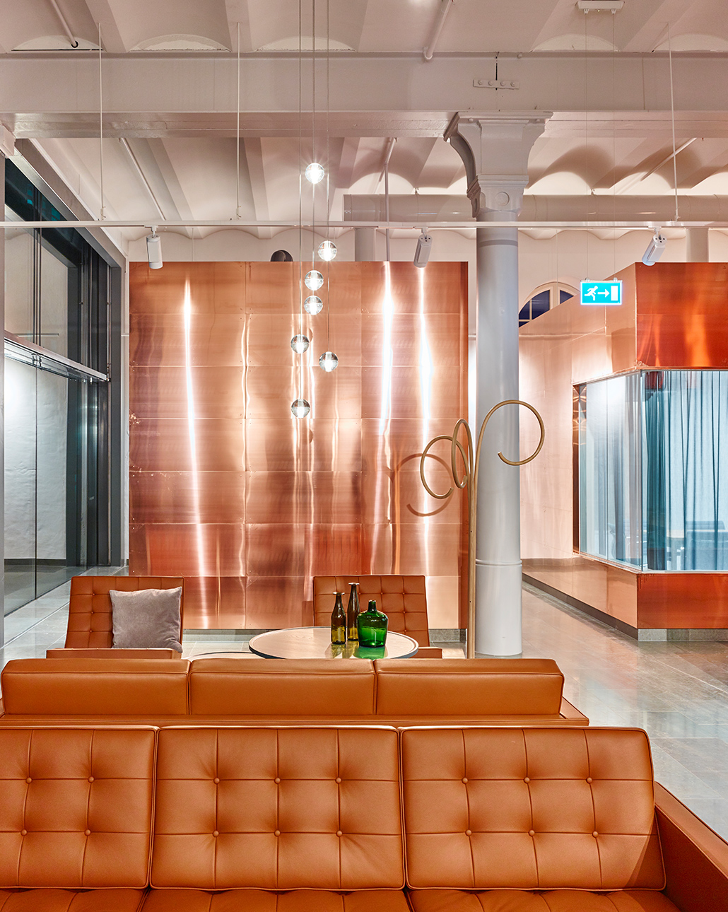 Copper Laminated Wall Panels in Office | Gustafs Scandinavia