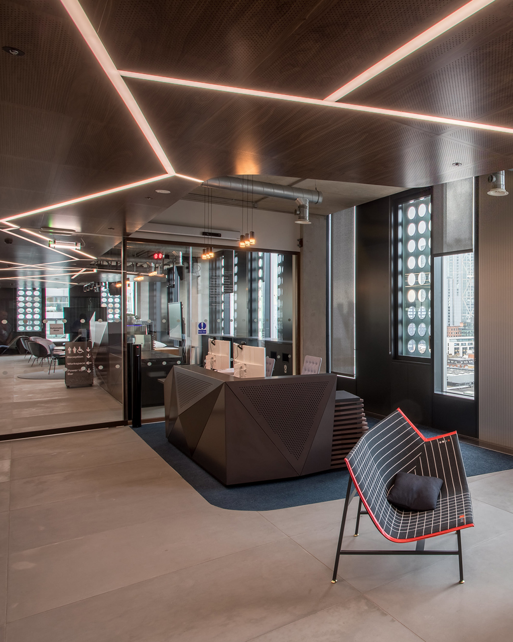 Office With Suspended Acoustic Wood Ceiling | Gustafs Scandinavia