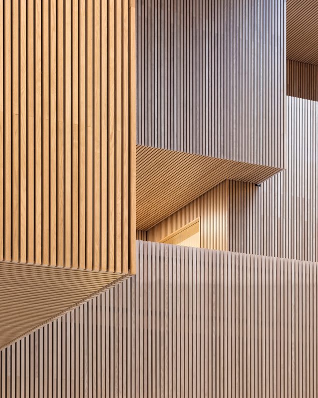 Stunning Timber Slat Design in Atrium | Gustafs Scandinavia