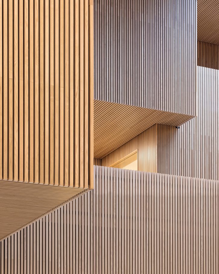Stunning Timber Slat Design in Atrium | Gustafs Scandinavia