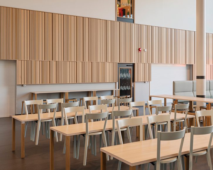 Oak ribs running throughout school | Gustafs Scandinavia